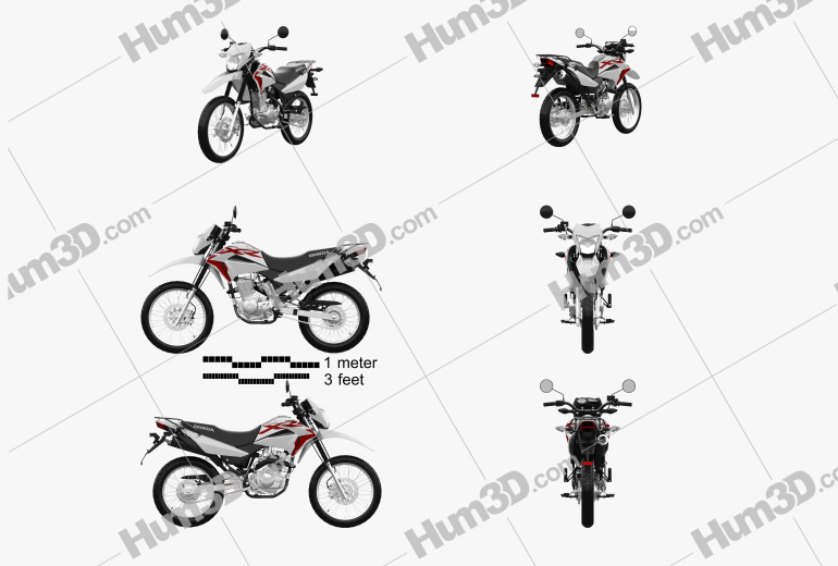 Honda XR150 L 2020 Blueprint Template - 3DModels.org