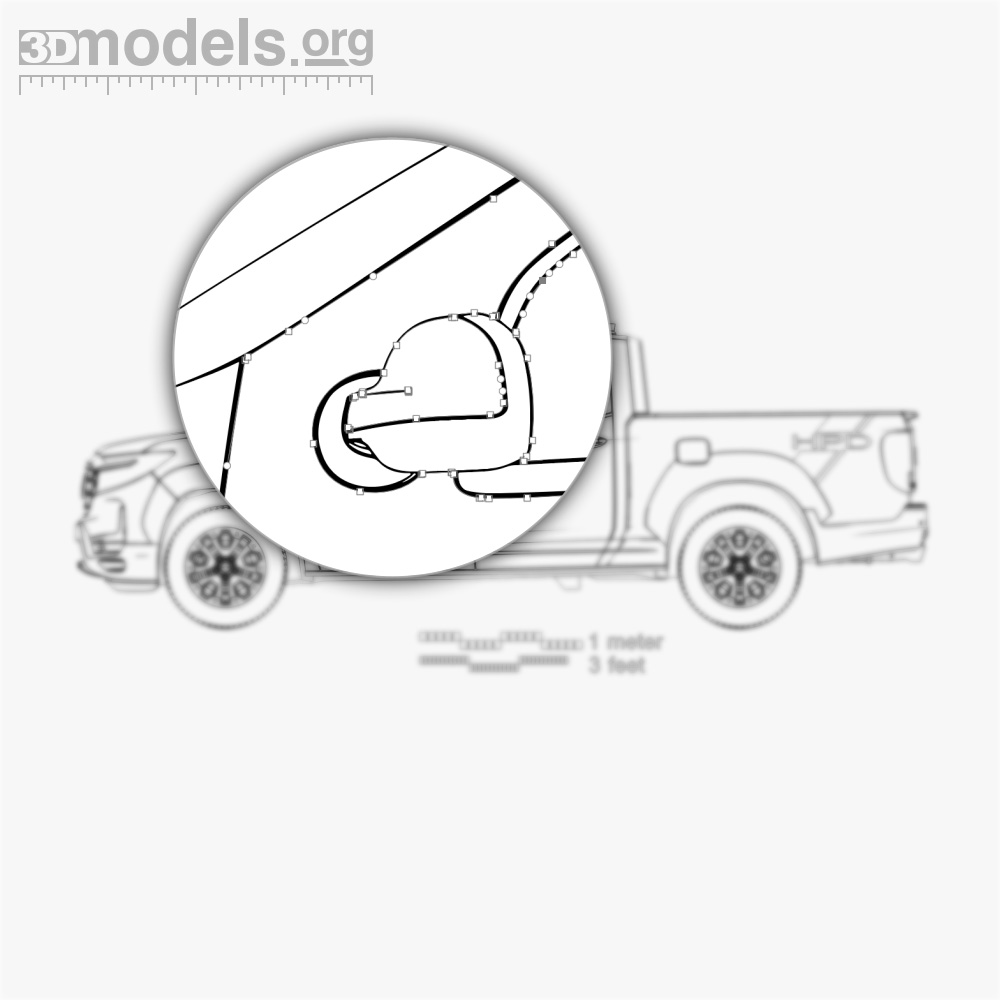 Honda Ridgeline 2024 Vector Blueprint - 3DModels.org
