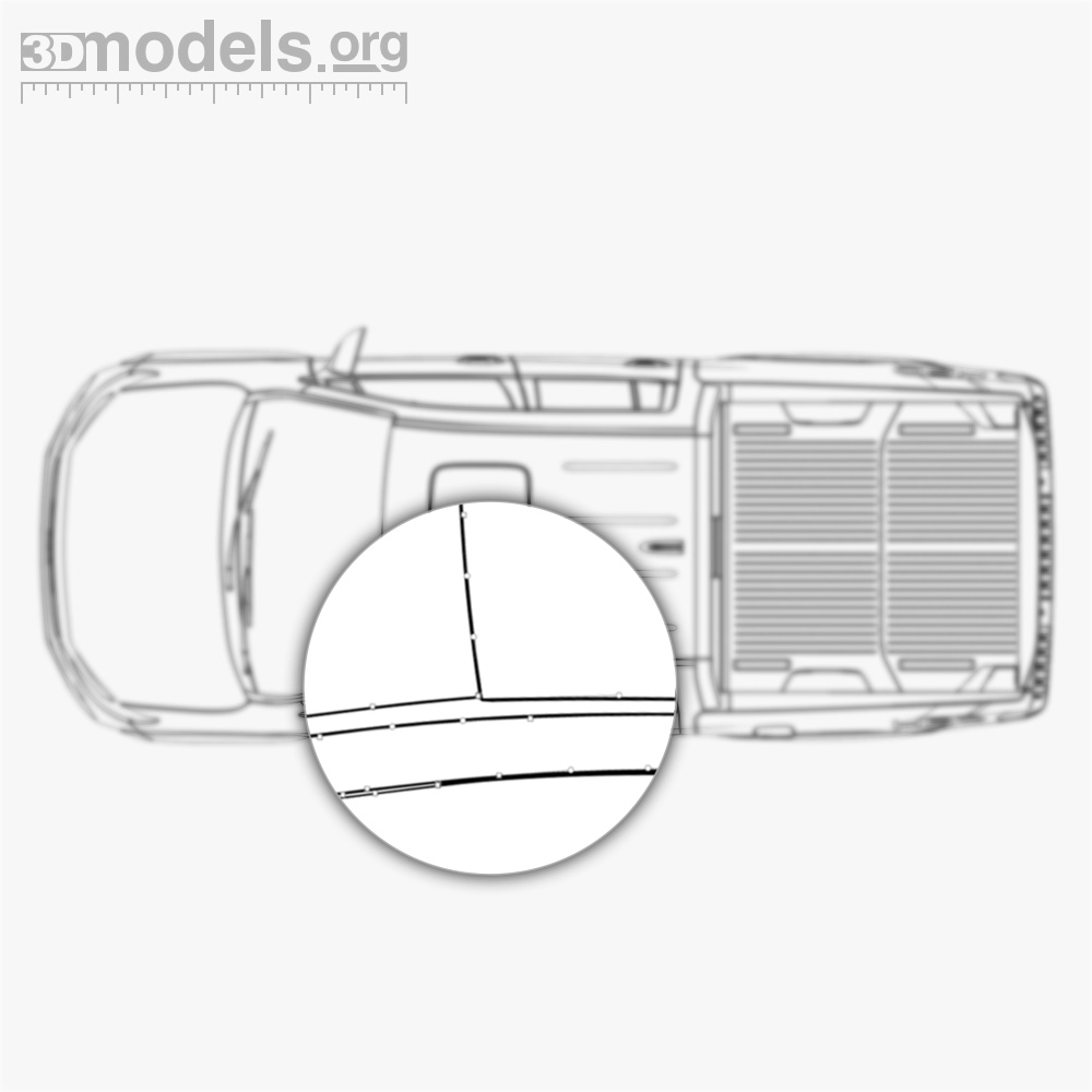 Honda Ridgeline 2024 Vector Blueprint - 3DModels.org