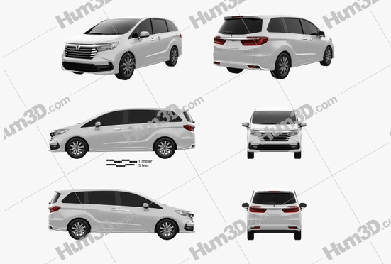 Honda Odyssey blueprints Download in PNG - 3DModels.org