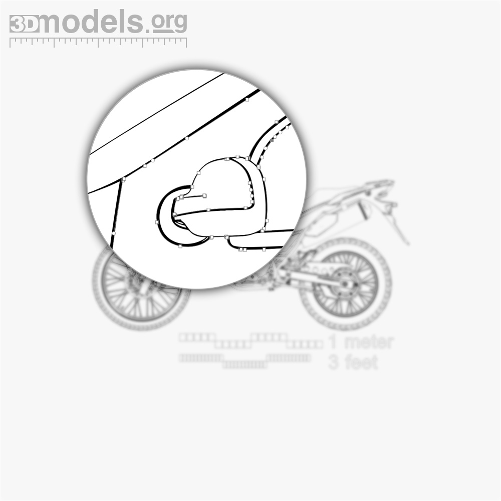 Honda XRE300 ABS 2022 Vector Blueprint - 3DModels.org