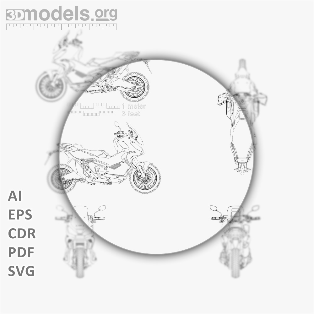 Honda X-ADV 750 2021 Vector Blueprint - 3DModels.org