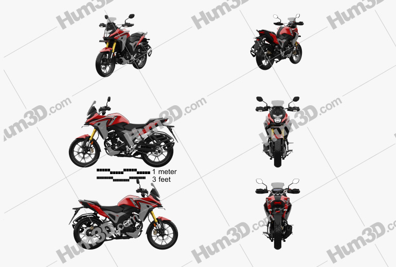 Honda CB200X 2023 Blueprint Template - 3DModels.org