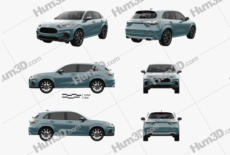 Honda ZR-V 240 turbo 2023 Blueprint Template - 3DModels.org