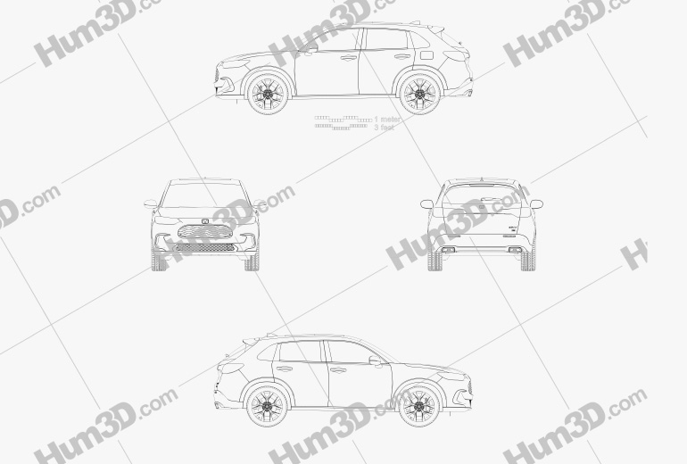Honda ZR-V 240 turbo 2023 도면 - 3DModels.org