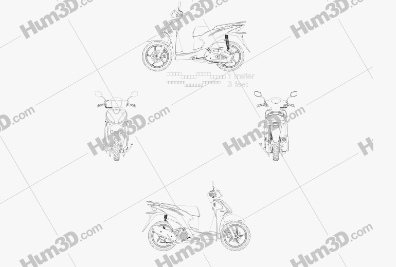 Honda Vision 2023 Blueprint - 3DModels.org
