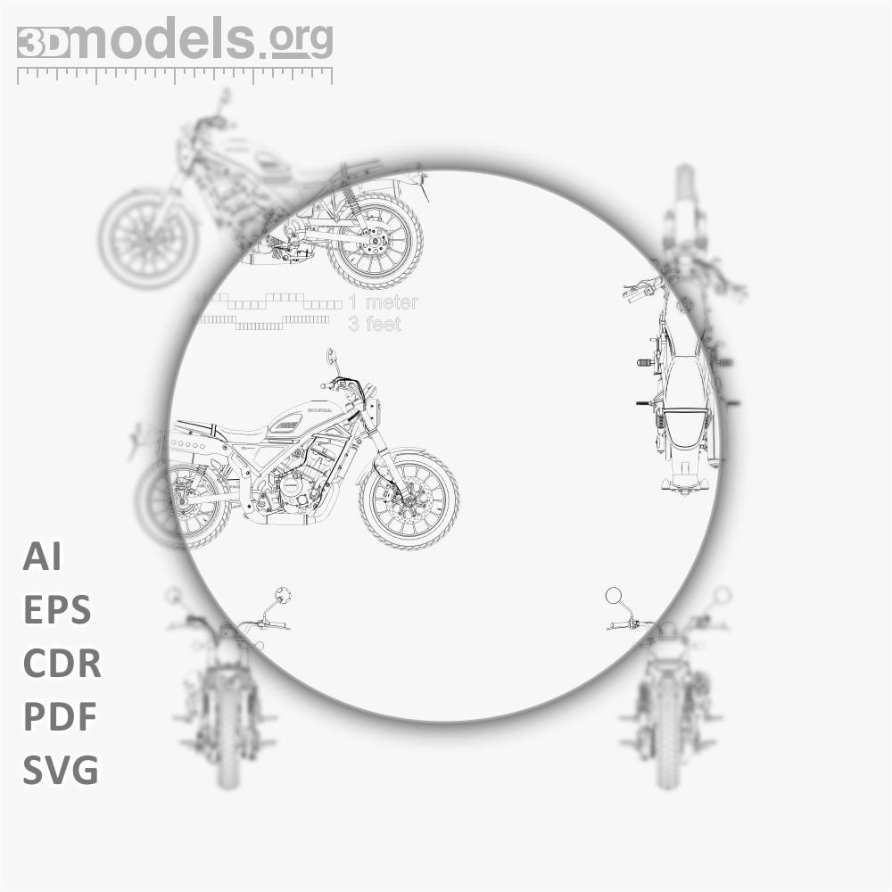 Honda CL250 2025 Vector Blueprint - 3DModels.org