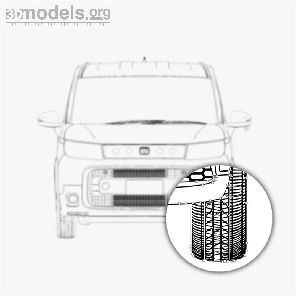 Honda Freed e HEV Crosstar 2025 Vector Blueprint - 3DModels.org