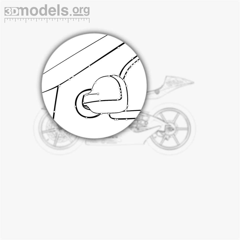 Honda NSF 250R 2025 Vector Blueprint - 3DModels.org