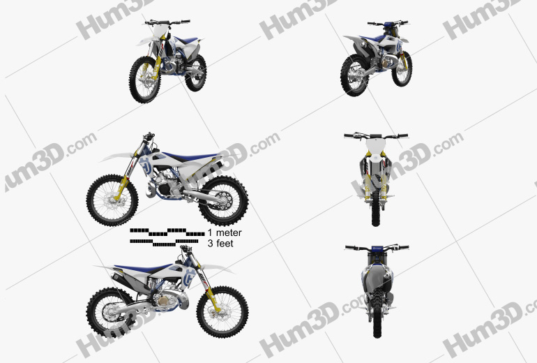 Husqvarna TC 250 2020 Blueprint Template - 3DModels.org