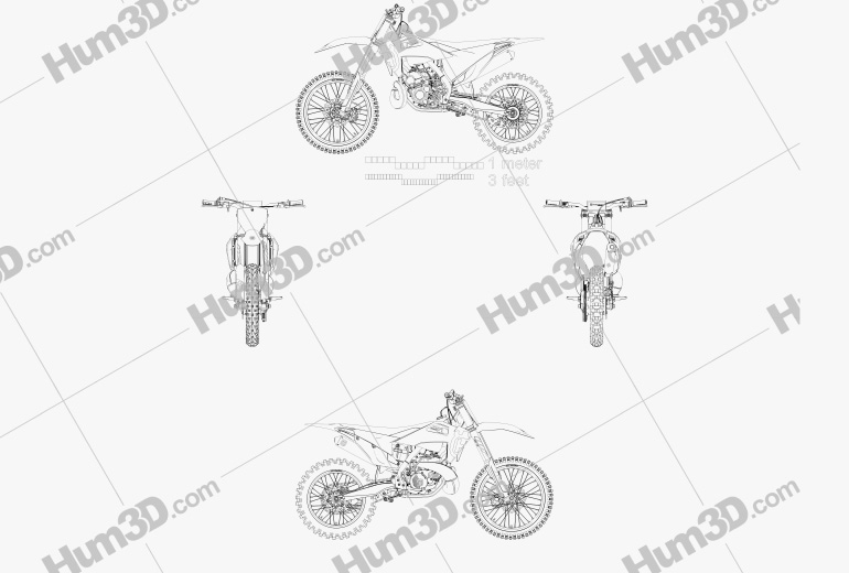 Husqvarna TC 250 2020 Blueprint - 3DModels.org