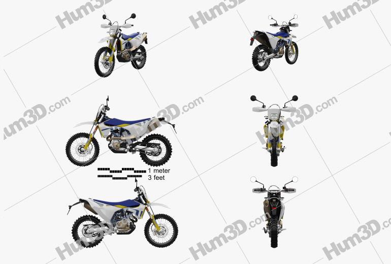 Husqvarna 701 Enduro 2020 Blueprint Template - 3DModels.org