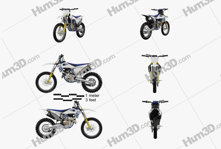 Husqvarna FC 350 2020 Blueprint Template - 3DModels.org