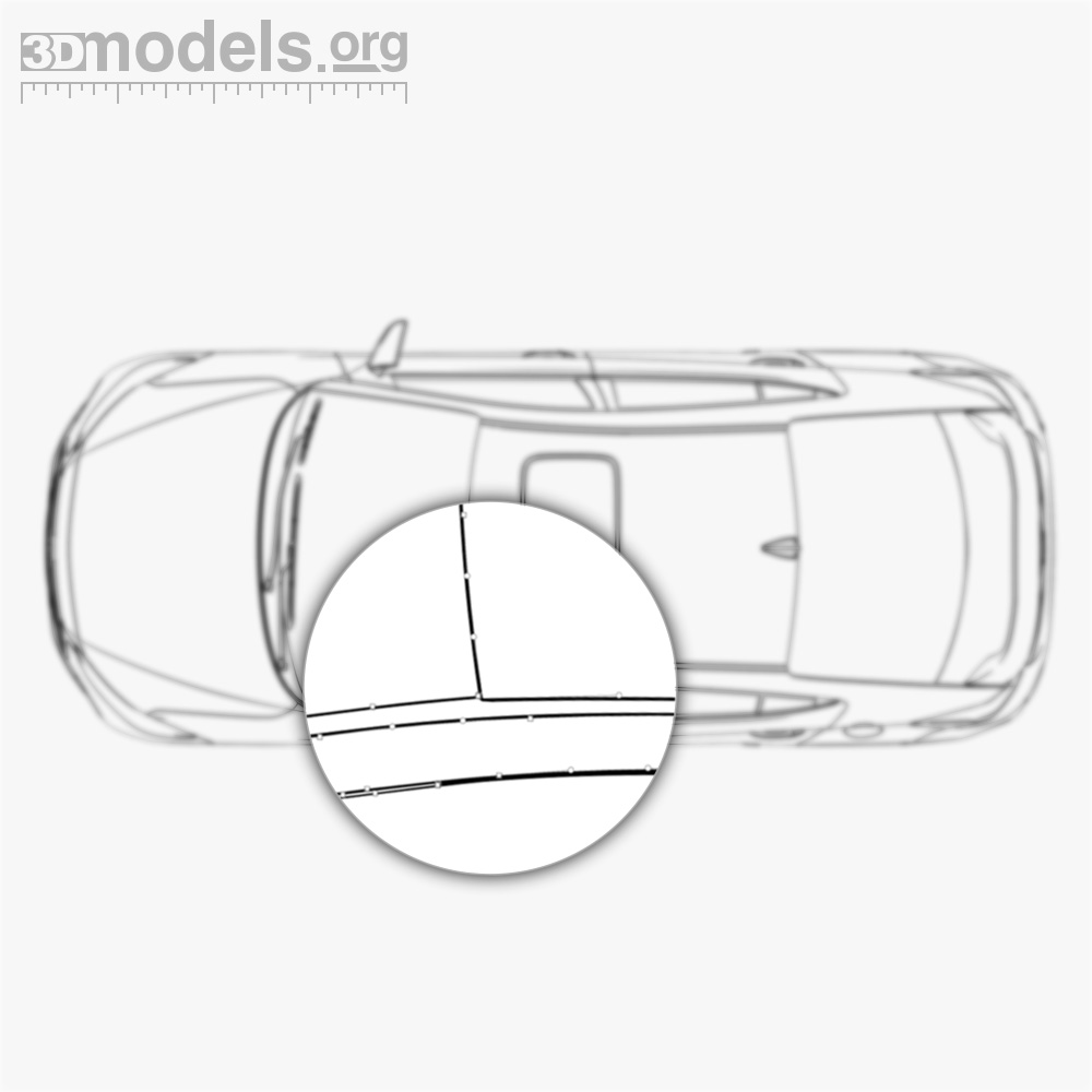 Hyundai Avante Sport 2020 Vector Blueprint - 3DModels.org