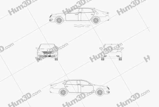 Limousine blueprints Download in PNG - 3DModels.org