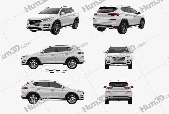Hyundai Tucson blueprints Download in PNG - 3DModels.org
