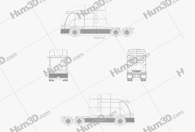 Hyundai HDC-6 Neptune Tractor Truck 2022 Blueprint - 3DModels.org