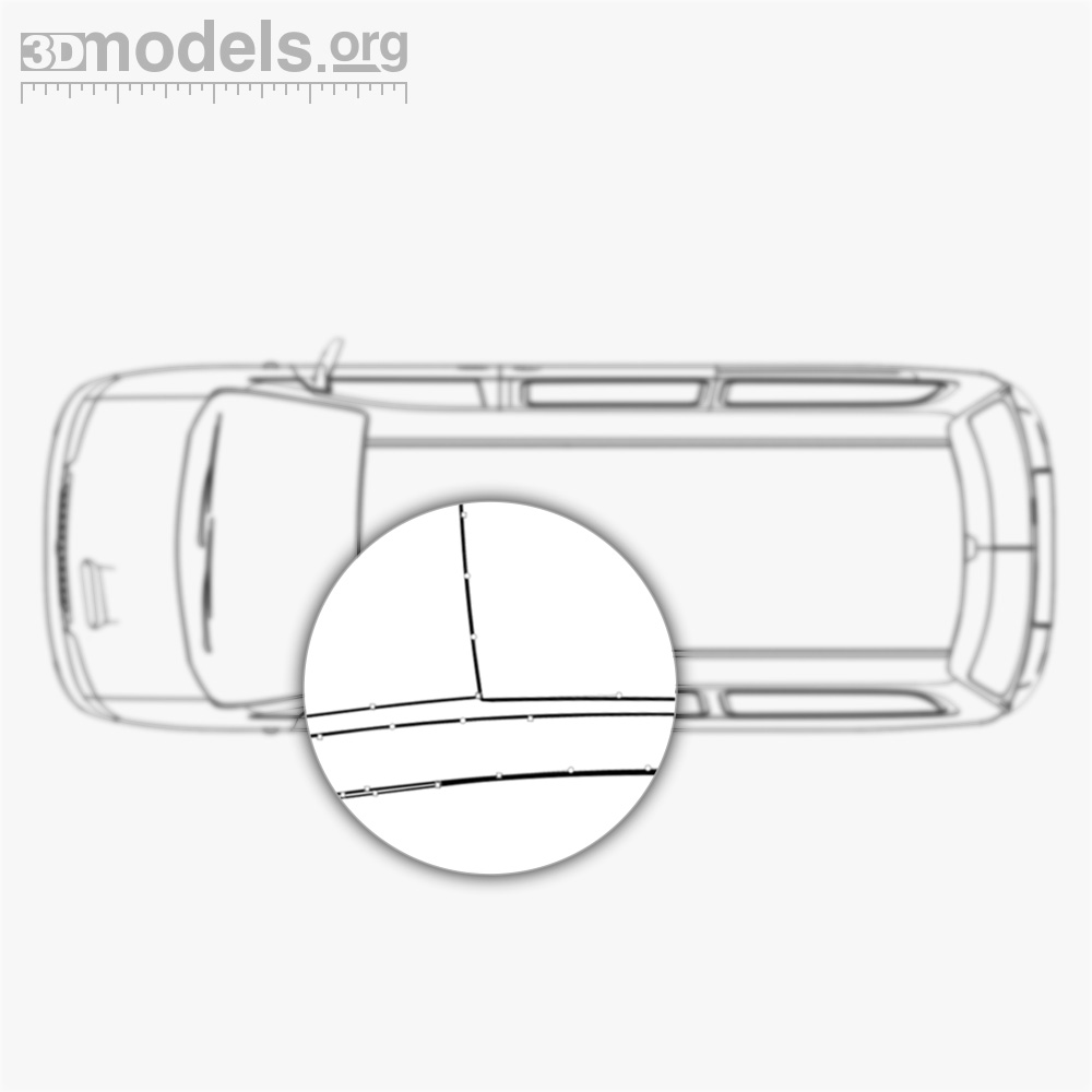 Hyundai H-1 Panel Van 2007 Vector Blueprint - 3DModels.org