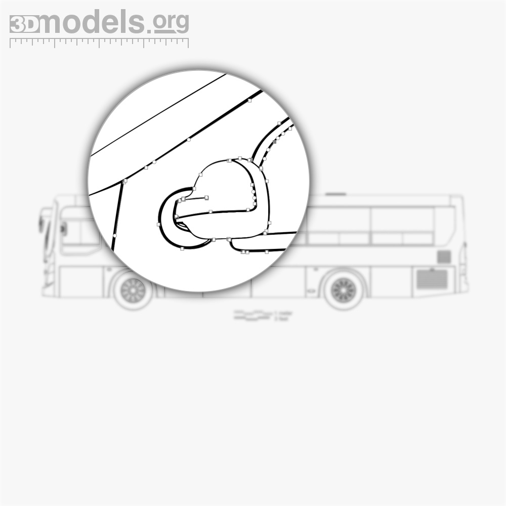 Hyundai Super Aero City bus 2019 Vector Blueprint - 3DModels.org