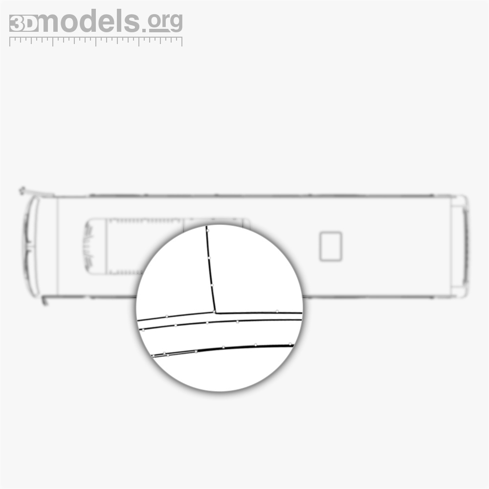 Hyundai Super Aero City bus 2019 Vector Blueprint - 3DModels.org