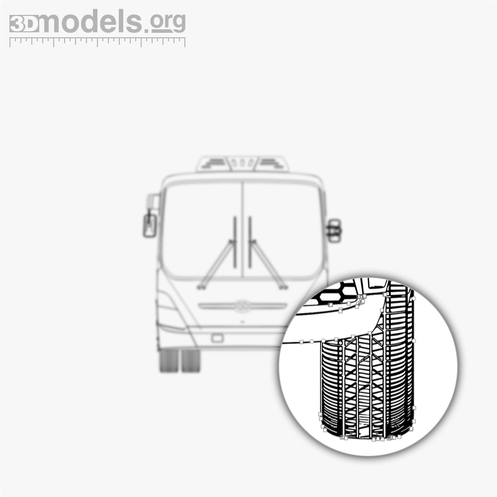 Hyundai Super Aero City bus 2019 Vector Blueprint - 3DModels.org