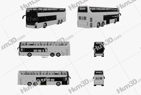 Double decker bus blueprints Download in PNG - 3DModels.org