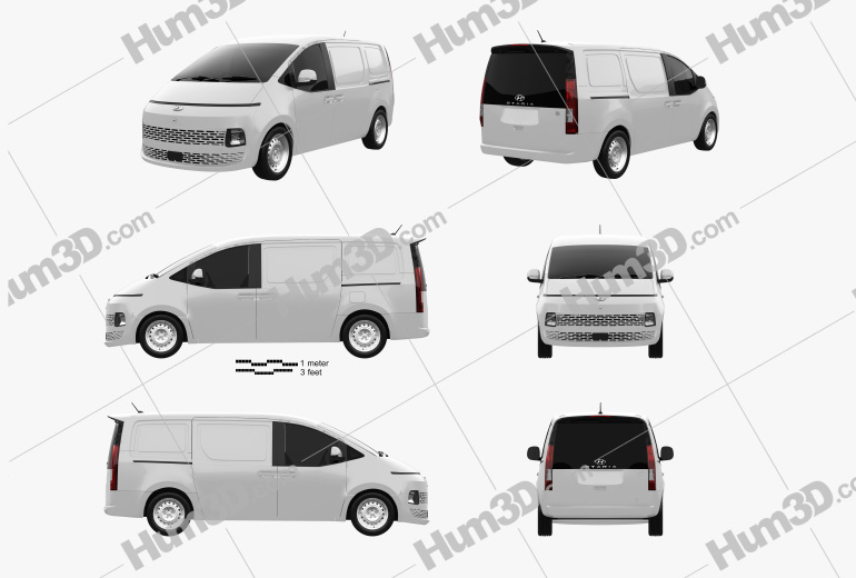 Hyundai Staria Load 2021 Blueprint Template - 3DModels.org