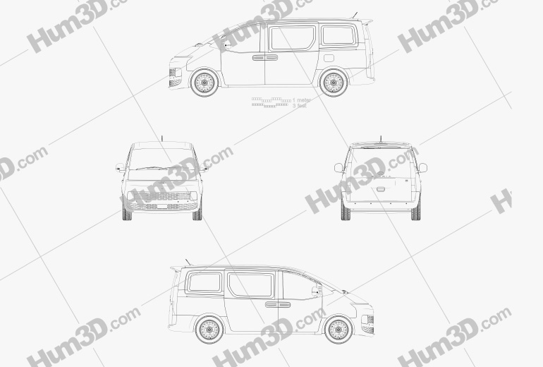 Hyundai Staria Load 2021 Blueprint - 3DModels.org
