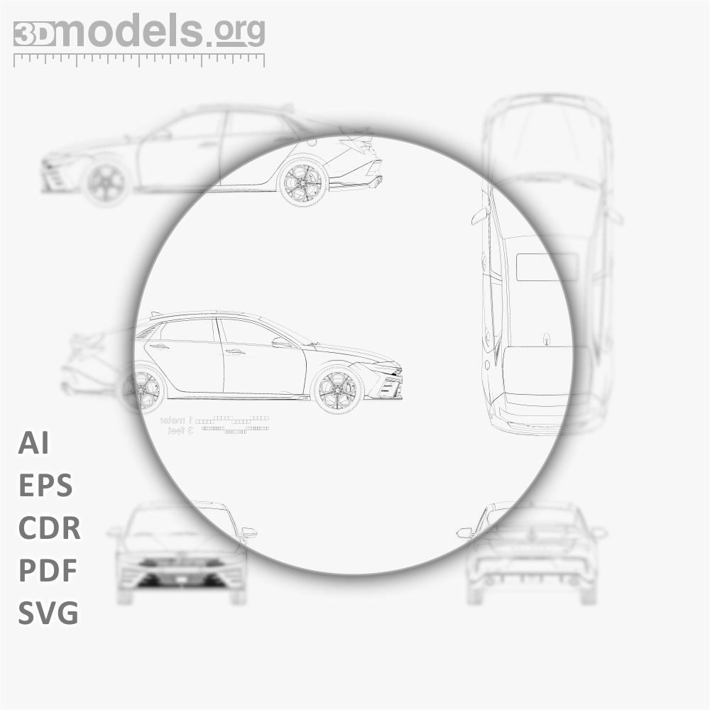 Hyundai Elantra N 2025 Vector Blueprint - 3DModels.org