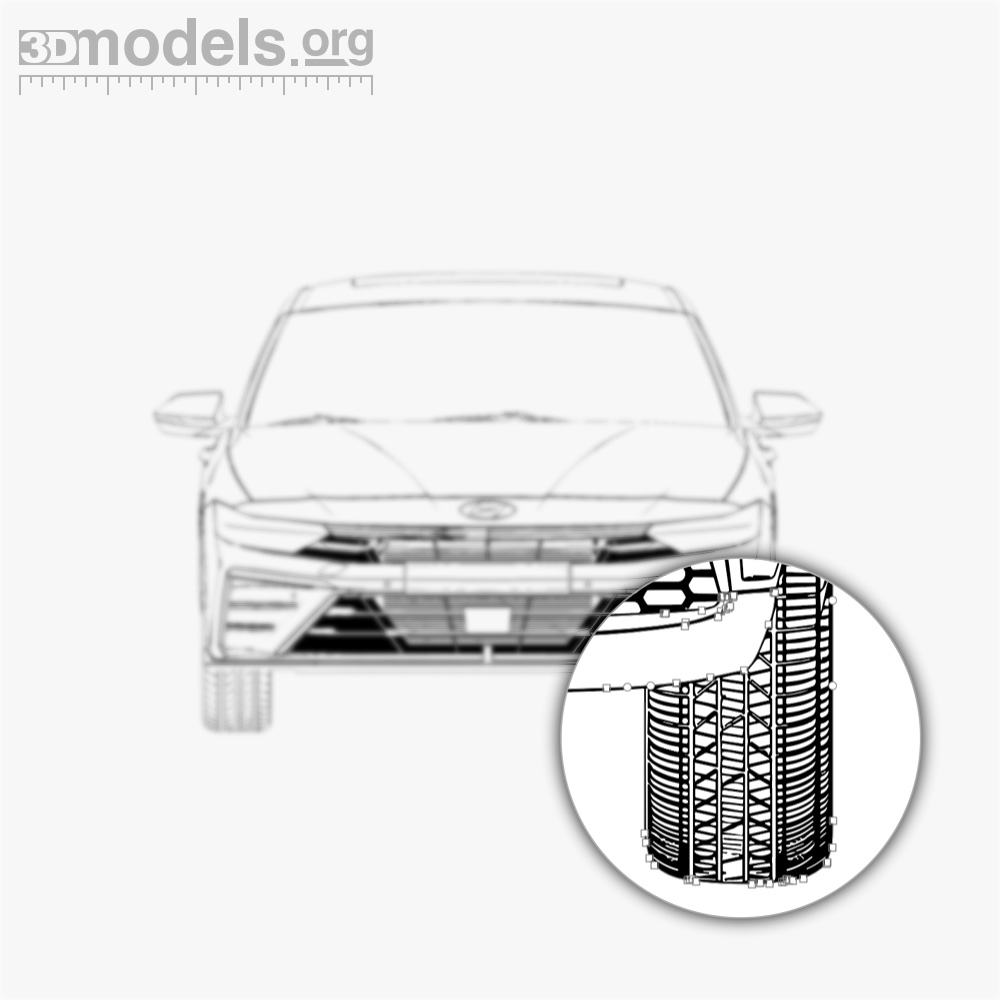 Hyundai Elantra N 2025 Vector Blueprint - 3DModels.org