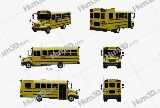 School bus blueprints Download in PNG - 3DModels.org