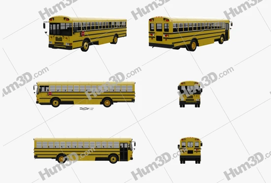 School bus blueprints Download in PNG - 3DModels.org