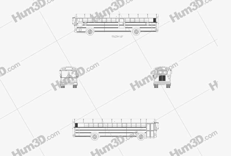 IC RE 통학 버스 2008 테크니컬 드로잉 - 3DModels.org