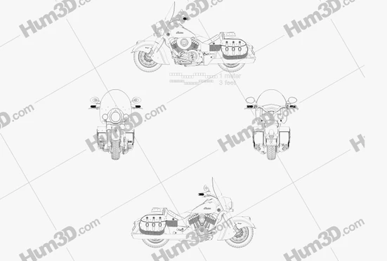 Indian Motorcycle blueprints Download in PNG - 3DModels.org