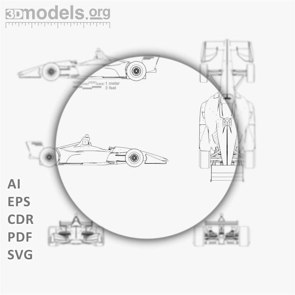 Indycar Short Oval 2018 Vector Blueprint - 3DModels.org