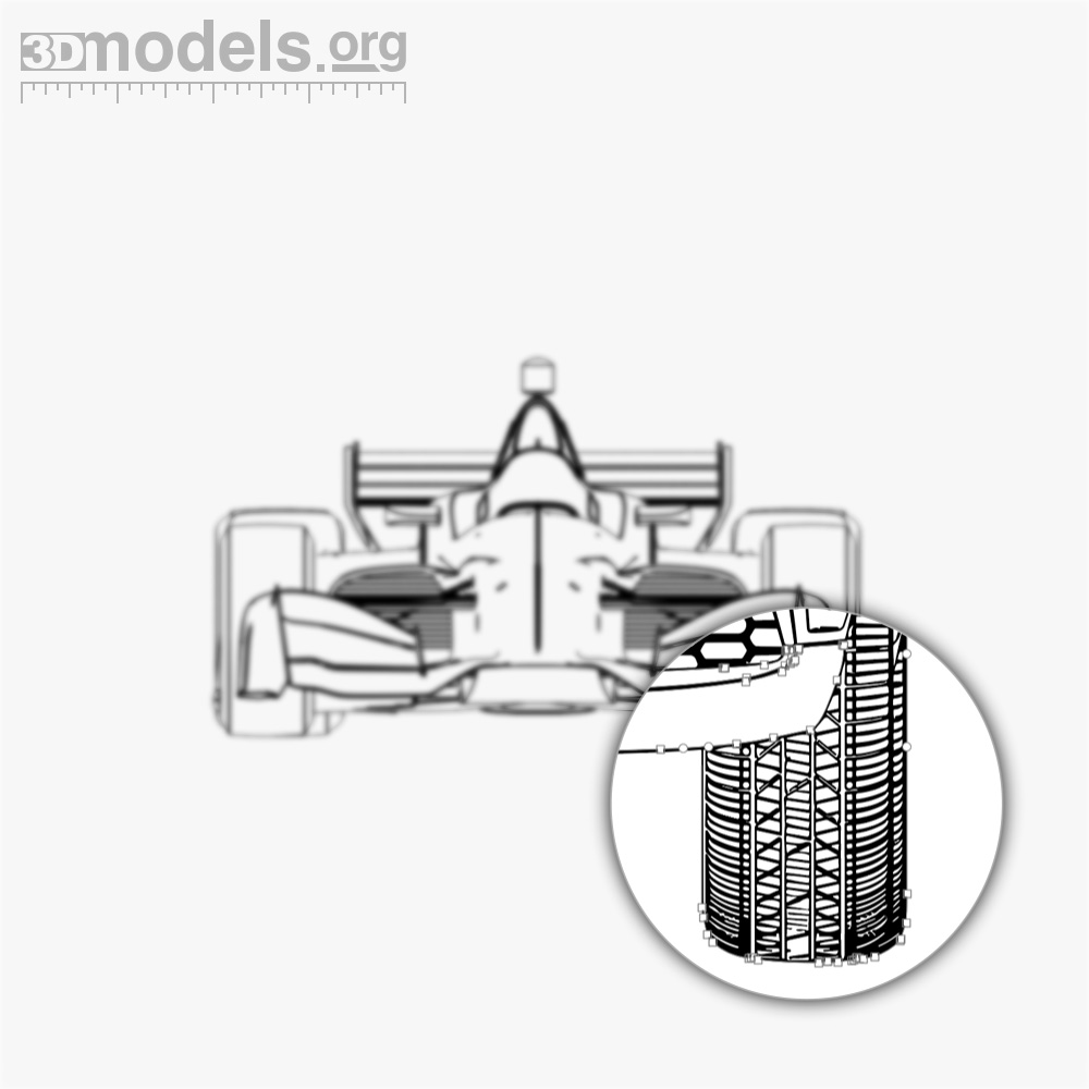 Indycar Short Oval 2018 Vector Blueprint - 3DModels.org