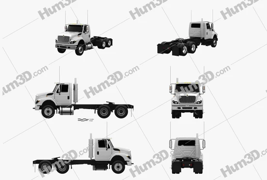 International truck blueprints Download in PNG - 3DModels.org