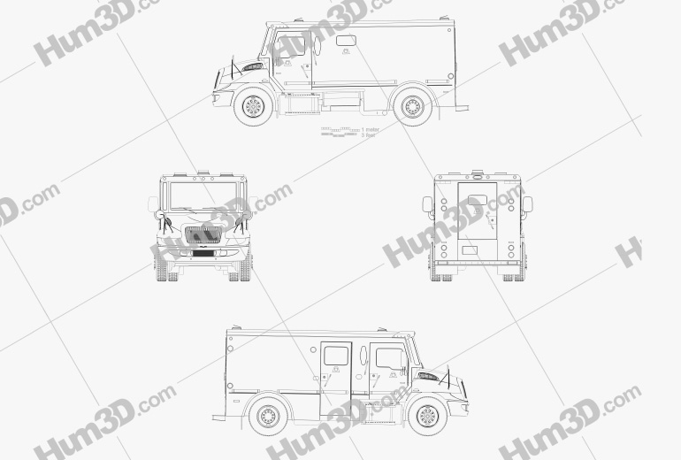 International truck blueprints Download in PNG - Page 2 - 3DModels.org