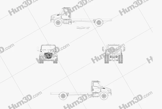 International truck blueprints Download in PNG - 3DModels.org