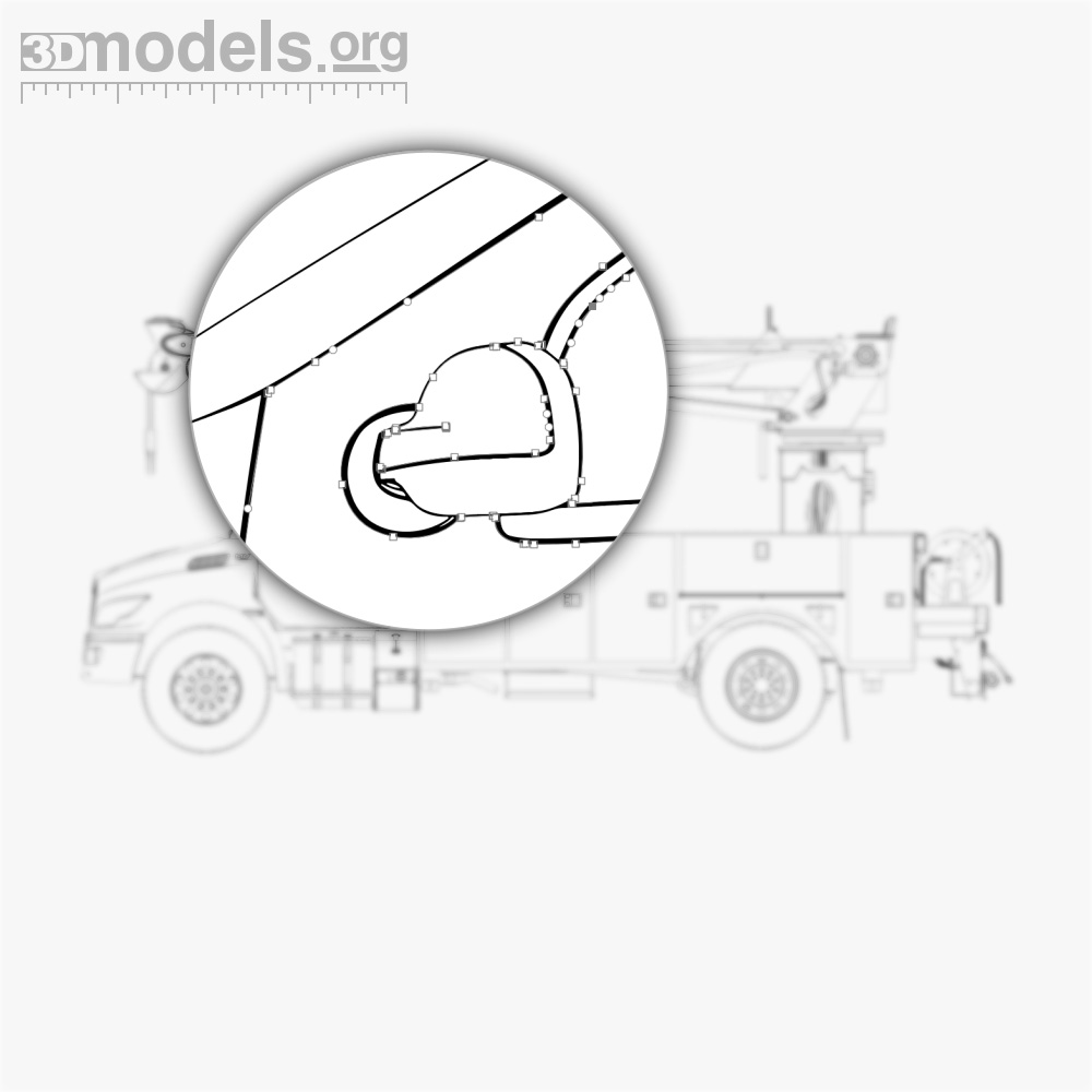 International MV Digger Truck 2025 Vector Blueprint - 3DModels.org