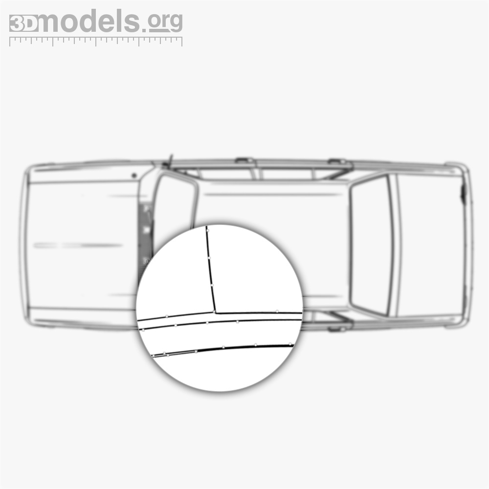 Iran Khodro Paykan 1967 Vector Blueprint - 3DModels.org