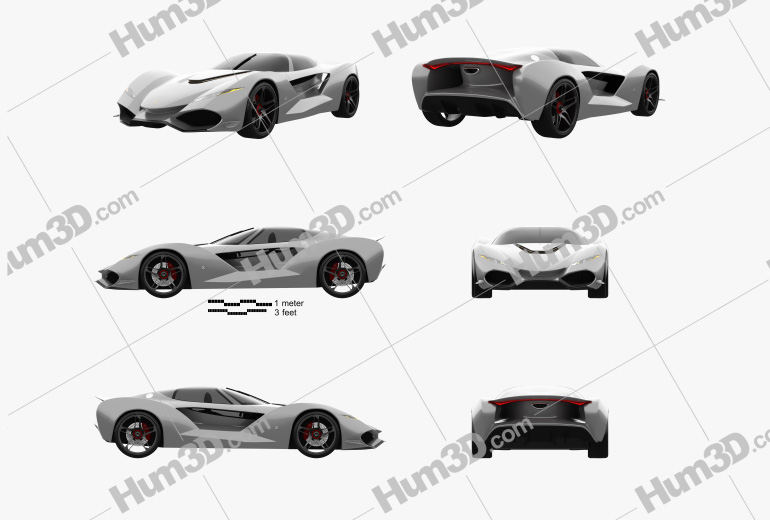 Iso Rivolta Vision Gran Turismo 2019 Blueprint Template - 3DModels.org