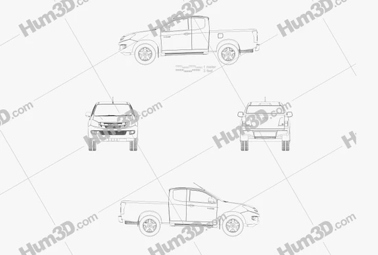Isuzu D-Max blueprints Download in PNG - 3DModels.org