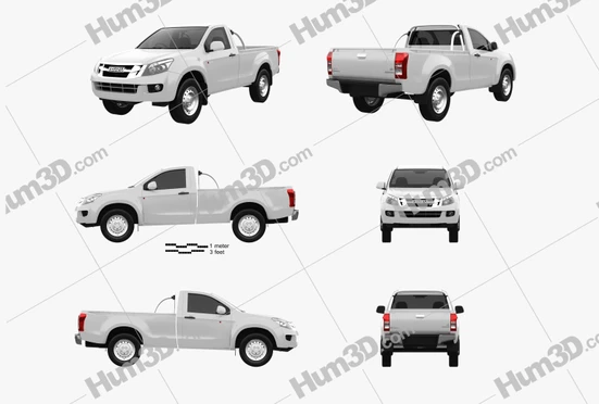 Isuzu D-Max blueprints Download in PNG - 3DModels.org