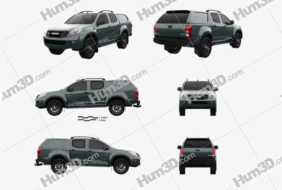 Isuzu D-Max blueprints Download in PNG - 3DModels.org