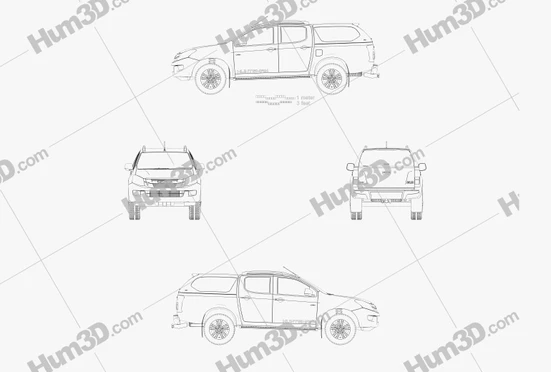Isuzu D-Max blueprints Download in PNG - 3DModels.org