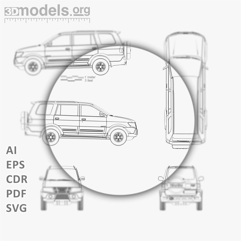 Isuzu Crosswind 2018 Vector Blueprint - 3DModels.org