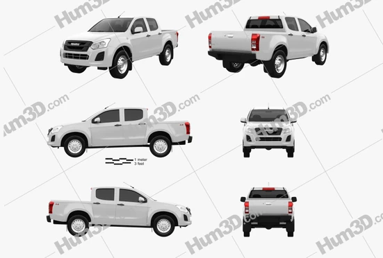 Isuzu D-Max blueprints Download in PNG - 3DModels.org