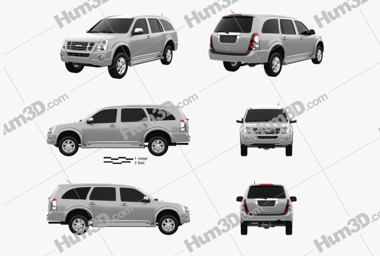 Isuzu MU-7 2013 Blueprint Template - 3DModels.org