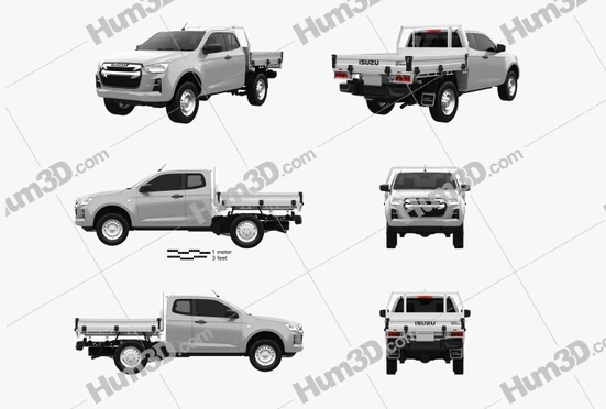 Isuzu D-Max blueprints Download in PNG - 3DModels.org